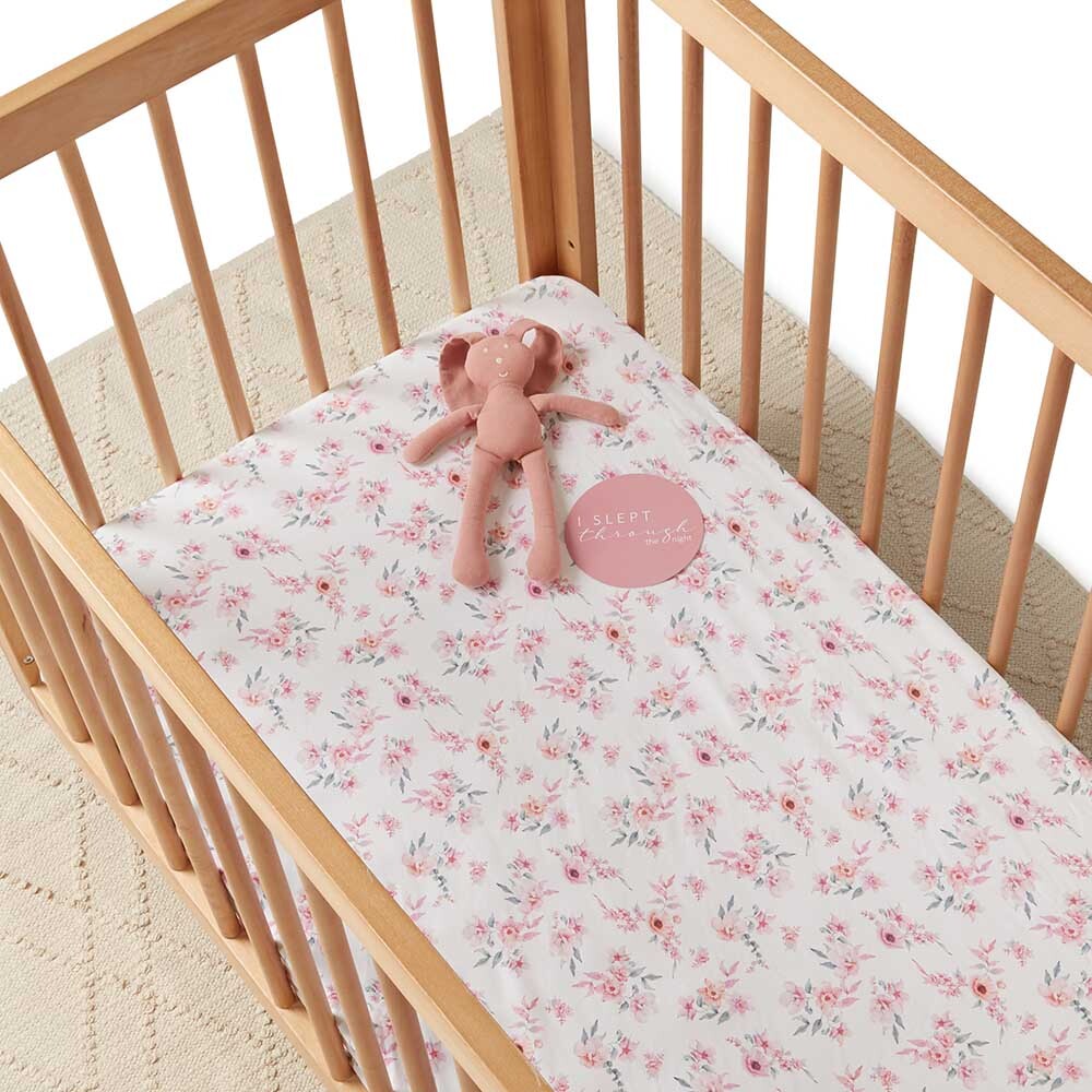 Camille Fitted Cot Sheet-Snuggle Hunny